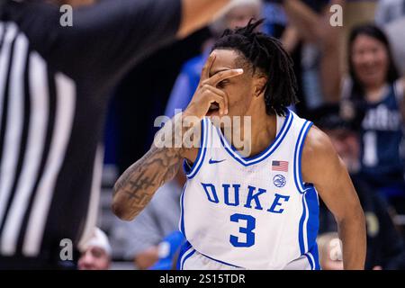 Duke guard Isaiah Evans celebrates after scoring against Texas during ...