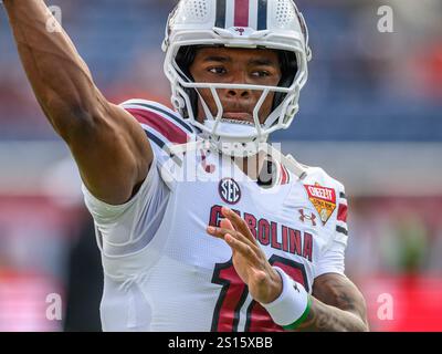 South Carolina quarterback LaNorris Sellers (16) celebrates after he ...