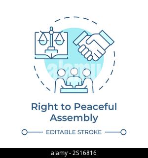 Freedom of assembly concept icon. Peaceful mass protest freedom idea ...