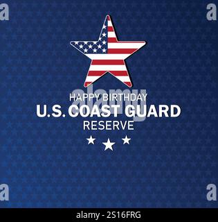 Happy Birthday US Coast Guard Reserve wallpaper with shapes and ...