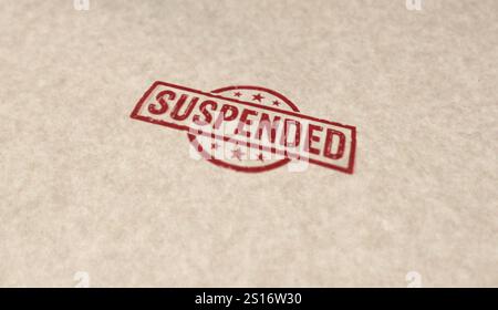 Suspended stamp icons in few color versions. Blocked and canceled ...