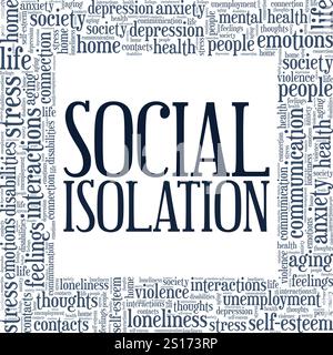 Social Isolation word cloud conceptual design isolated on white ...