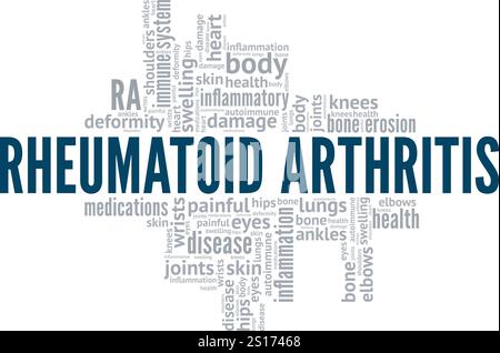 Rheumatoid Arthritis RA word cloud conceptual design isolated on white ...