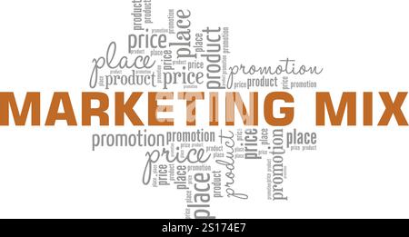 4P's Marketing Mix word cloud conceptual design isolated on white ...