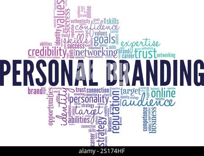 Personal Branding word cloud conceptual design isolated on white ...
