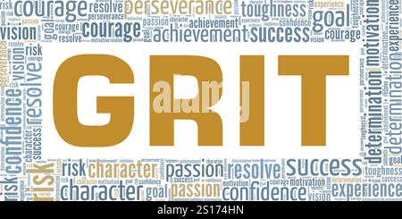 Grit word cloud conceptual design isolated on white background Stock ...