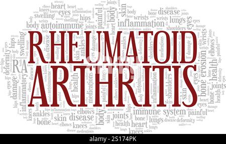 Rheumatoid Arthritis RA word cloud conceptual design isolated on white ...