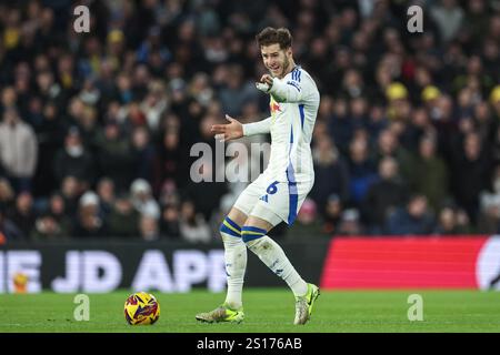 Joe Rodon of Leeds United reacts during the Sky Bet Championship match ...