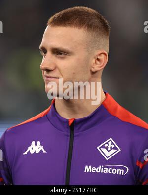 Pietro Comuzzo of ACF Fiorentina looks on during the Pre-Season ...
