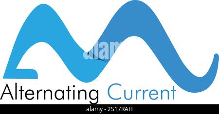 Creative Alternating Current Logo Icon Vector With Isolated Background ...