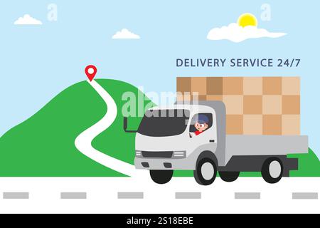 On Time Package Transfer for Happy Customers Stock Vector Image & Art ...