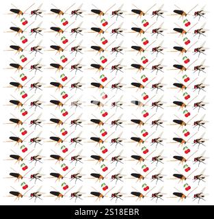 cockroach, fly with fruit as a pattern background Stock Vector Image ...