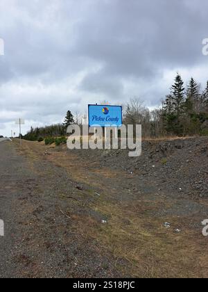 Welcome to Pictou County sign on NS 104 in Nova Scotia, Canada Stock ...