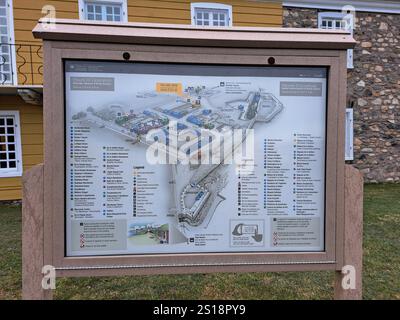 Map of the fortress sign in Louisbourg, Nova Scotia, Canada Stock Photo ...