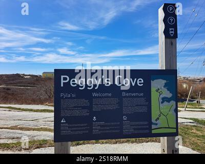 Information sign Peggy's Cove, Nova Scotia, Canada Stock Photo - Alamy