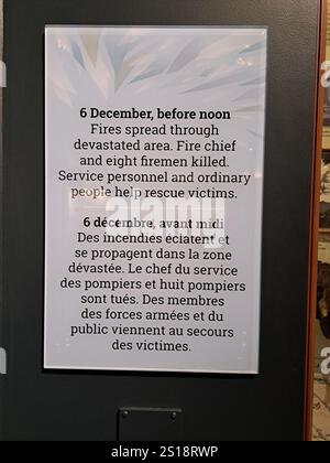 Halifax explosion chronology sign at the Maritime Museum of the ...