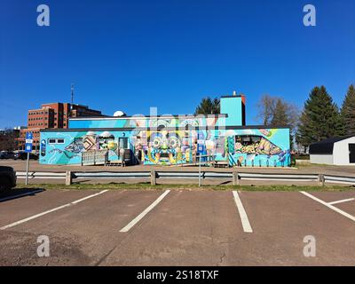 Tlaloc, the Aztec rain god, mural in downtown Moncton, New Brunswick ...