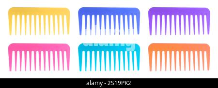 Combs of different colors isolated on white Stock Photo - Alamy