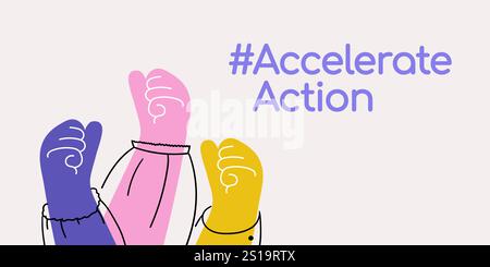 Accelerate action iwd 2025 banner template vector illustration Stock ...
