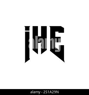 IHE letter logo design for technology company. IHE logo design black ...