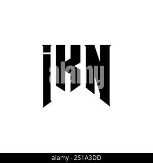 IKN letter logo design for technology company. IKN logo design black ...