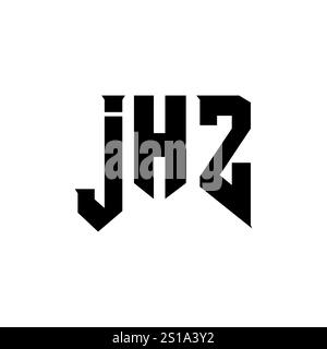 JHZ letter logo design for technology company. JHZ logo design black ...