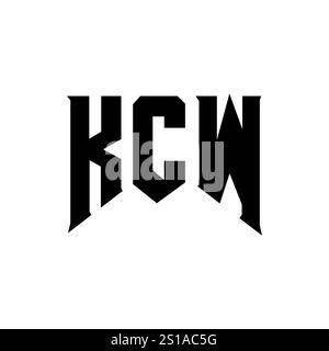 KCW letter logo design for technology company. KCW logo design black ...