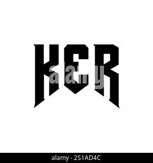 KER letter logo design for technology company. KER logo design black ...