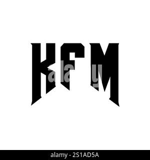 KFM letter logo design for technology company. KFM logo design black ...