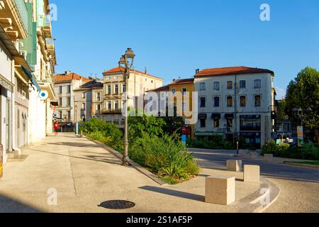 France, Gard, Ales, Place St Jean square and St Jean the Baptist ...