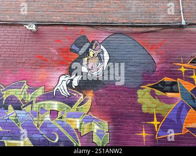 Cartoon villain Ratigan mural in an alley near Saint-Laurent Boulevard ...