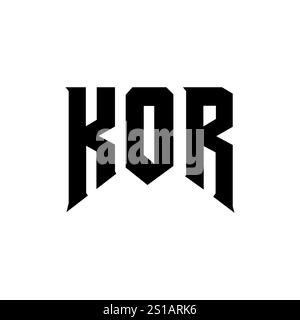 KOR letter logo design for technology company. KOR logo design black ...