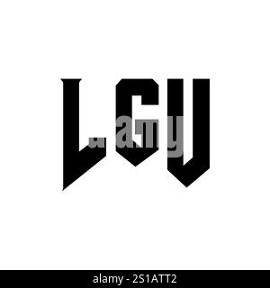 LGU letter logo design for technology company. LGU logo design black ...