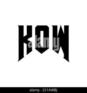 KOW letter logo design for technology company. KOW logo design black ...
