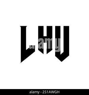 LHU letter logo design for technology company. LHU logo design black ...