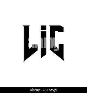 LIC letter logo design for technology company. LIC logo design black ...