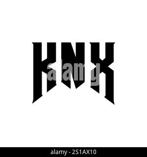 KNX letter logo design for technology company. KNX logo design black ...