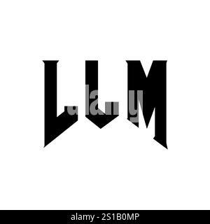 LLM letter logo design for technology company. LLM logo design black ...