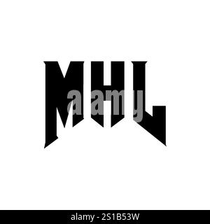 MHL letter logo design for technology company. MHL logo design black ...