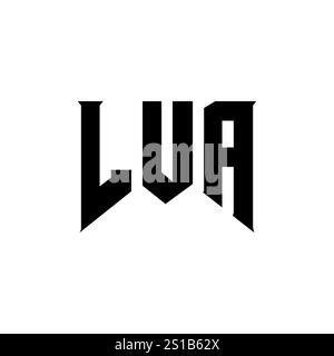 LUA letter logo design for technology company. LUA logo design black and white color combination ...