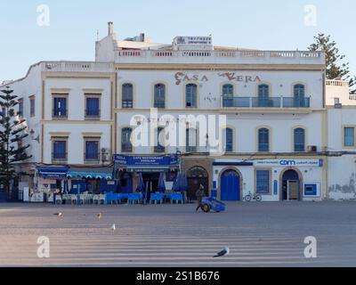 Moroccan architecture, the facade of a white building in Morocco ...
