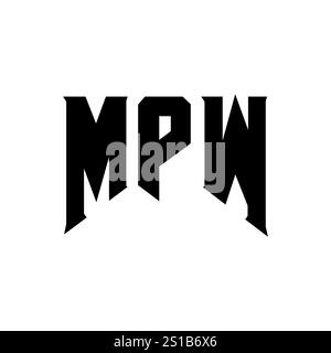 MPW letter logo design for technology company. MPW logo design black ...