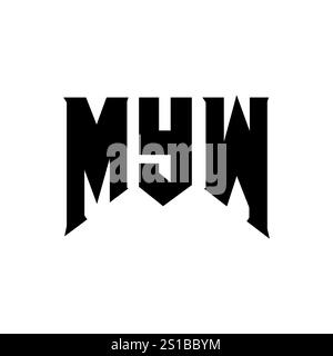 MYW letter logo design for technology company. MYW logo design black ...