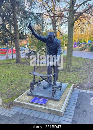A bronze statue of Captain Sir Tom Moore, a British army captain and ...