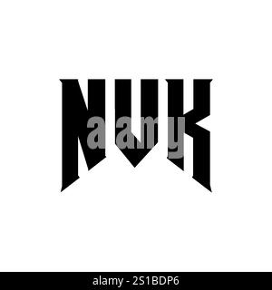 NVK letter logo design for technology company. NVK logo design black ...