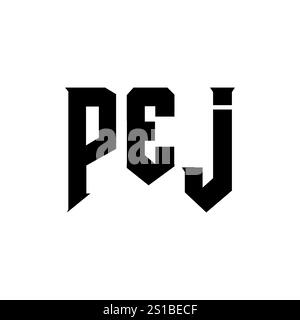 PEJ letter logo design for technology company. PEJ logo design black ...
