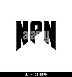 NPN letter logo design for technology company. NPN logo design black ...