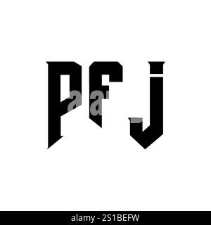 PFJ letter logo design for technology company. PFJ logo design black ...