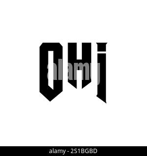 OHI letter logo design for technology company. OHI logo design black ...