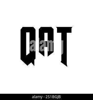 QAT letter logo design for technology company. QAT logo design black ...